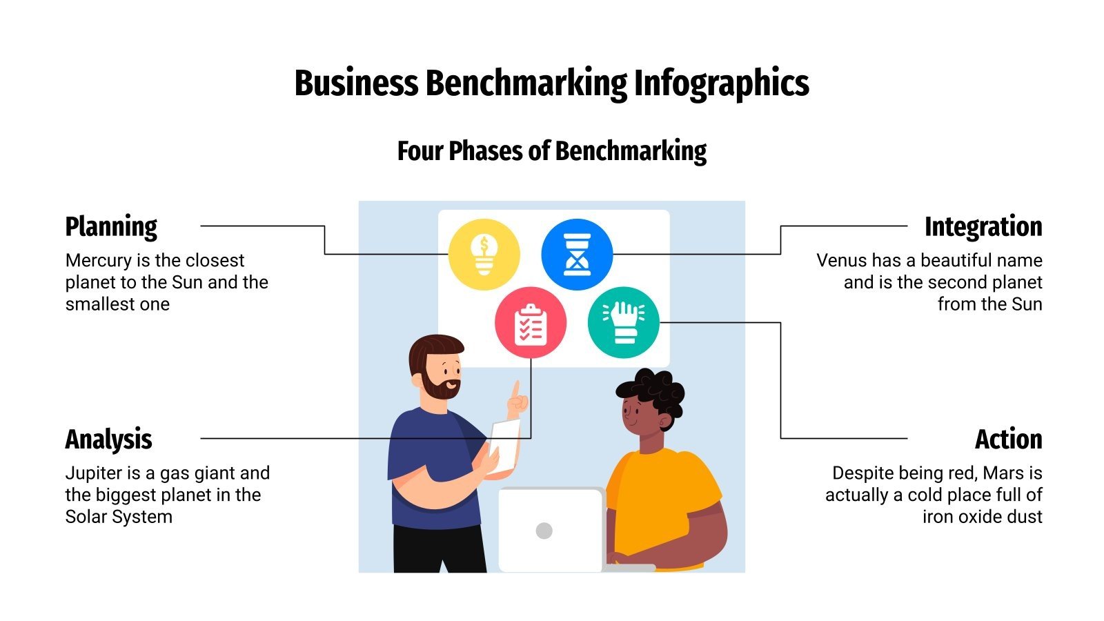 Infográficos de benchmarking | Google Slides e PowerPoint