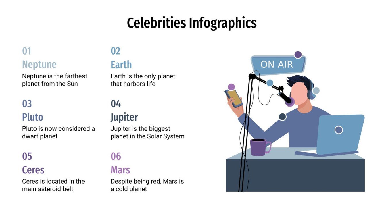 Celebrities Infographics | Google Slides and PPT template