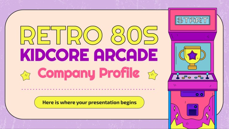 Retro 80s Kidcore Arcade Company Profile Google Slides PPT
