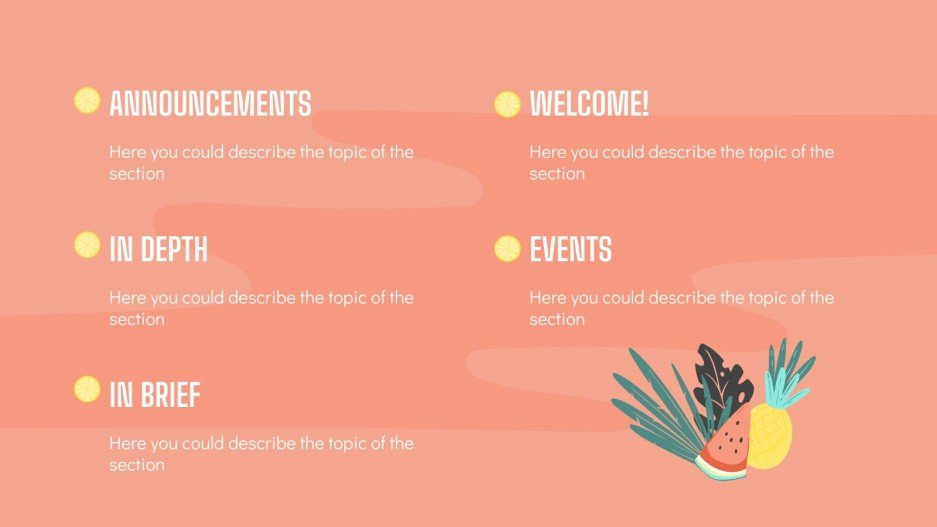 Summer Newsletter Google Slides theme and PPT template