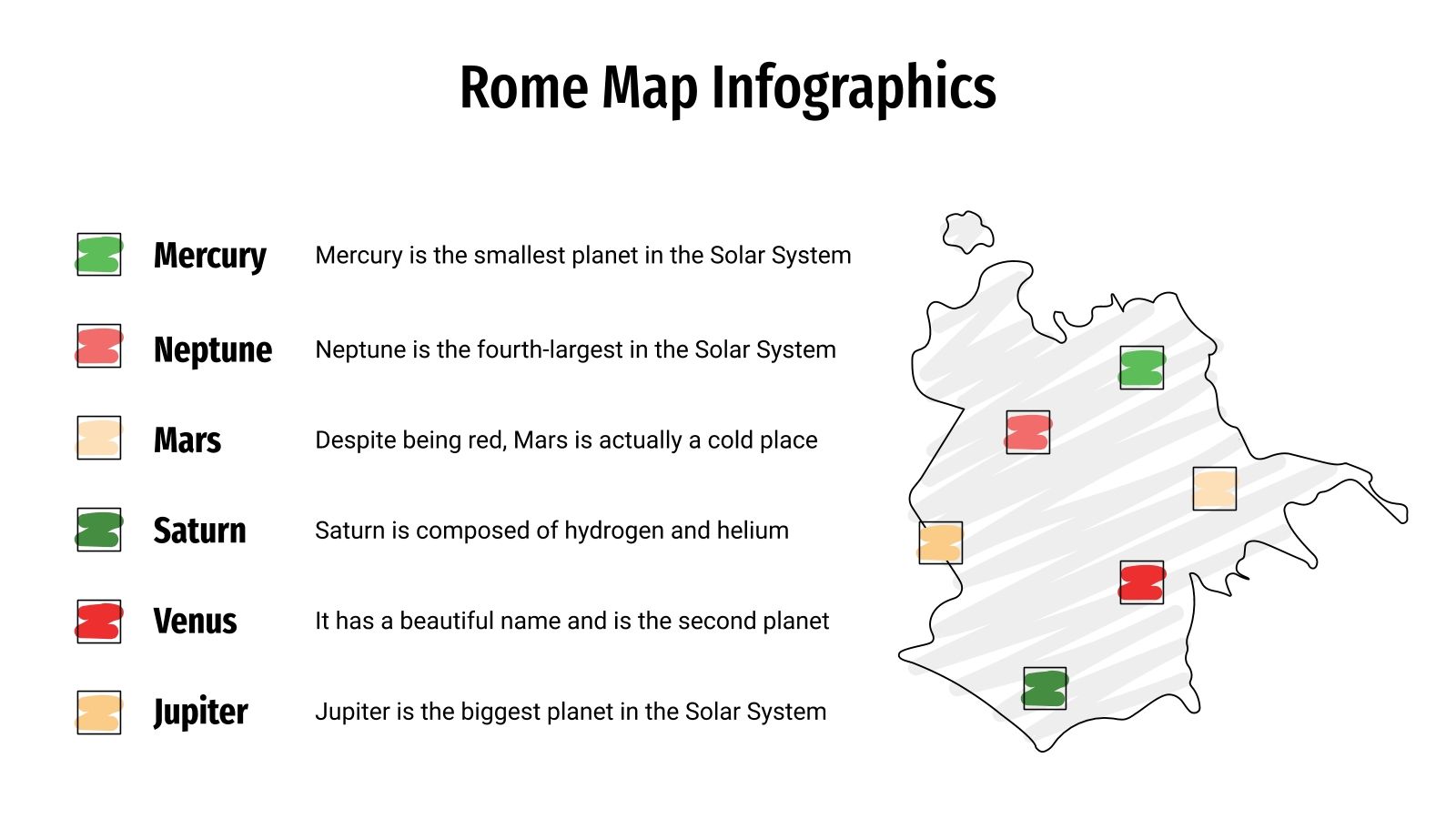 Landkarte von Rom Infografiken | Google Slides & PowerPoint