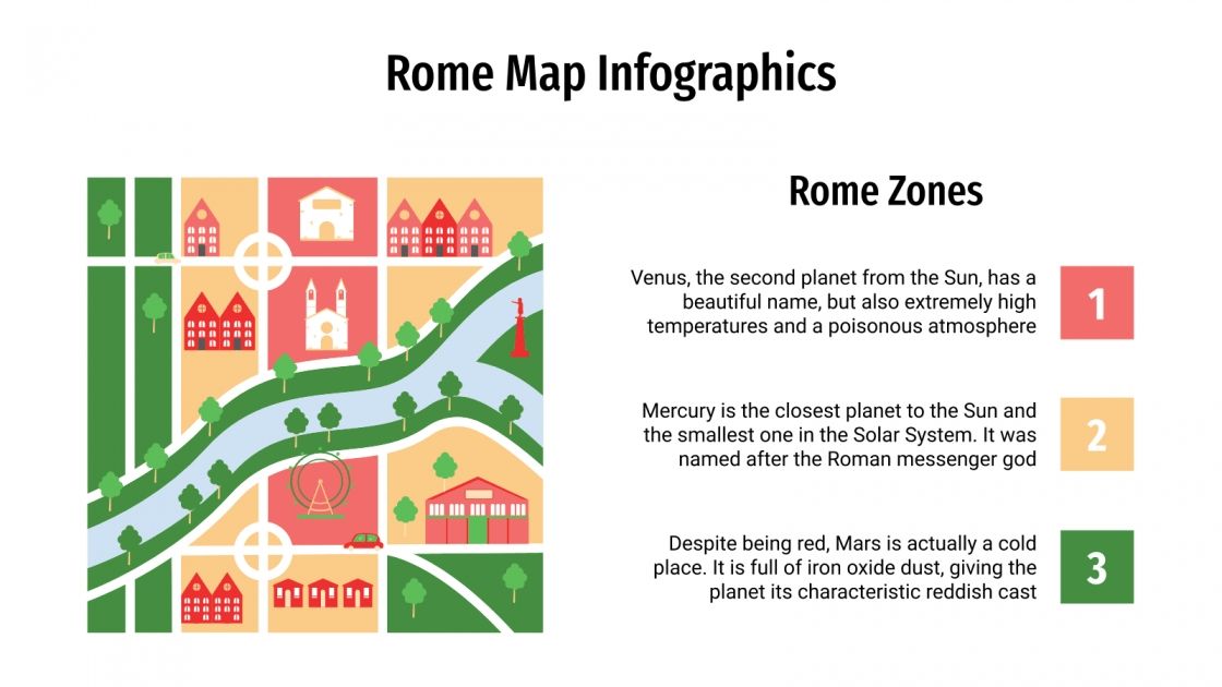 Infografías de mapa de Roma | Tema de Google Slides y PPT