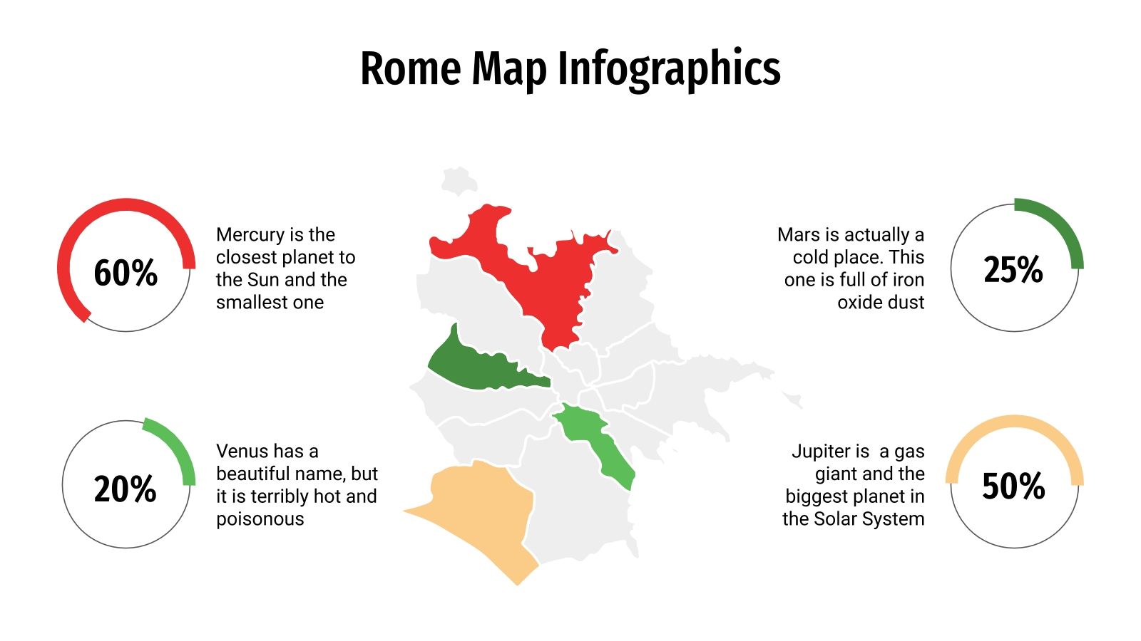 Infografías de mapa de Roma | Tema de Google Slides y PPT