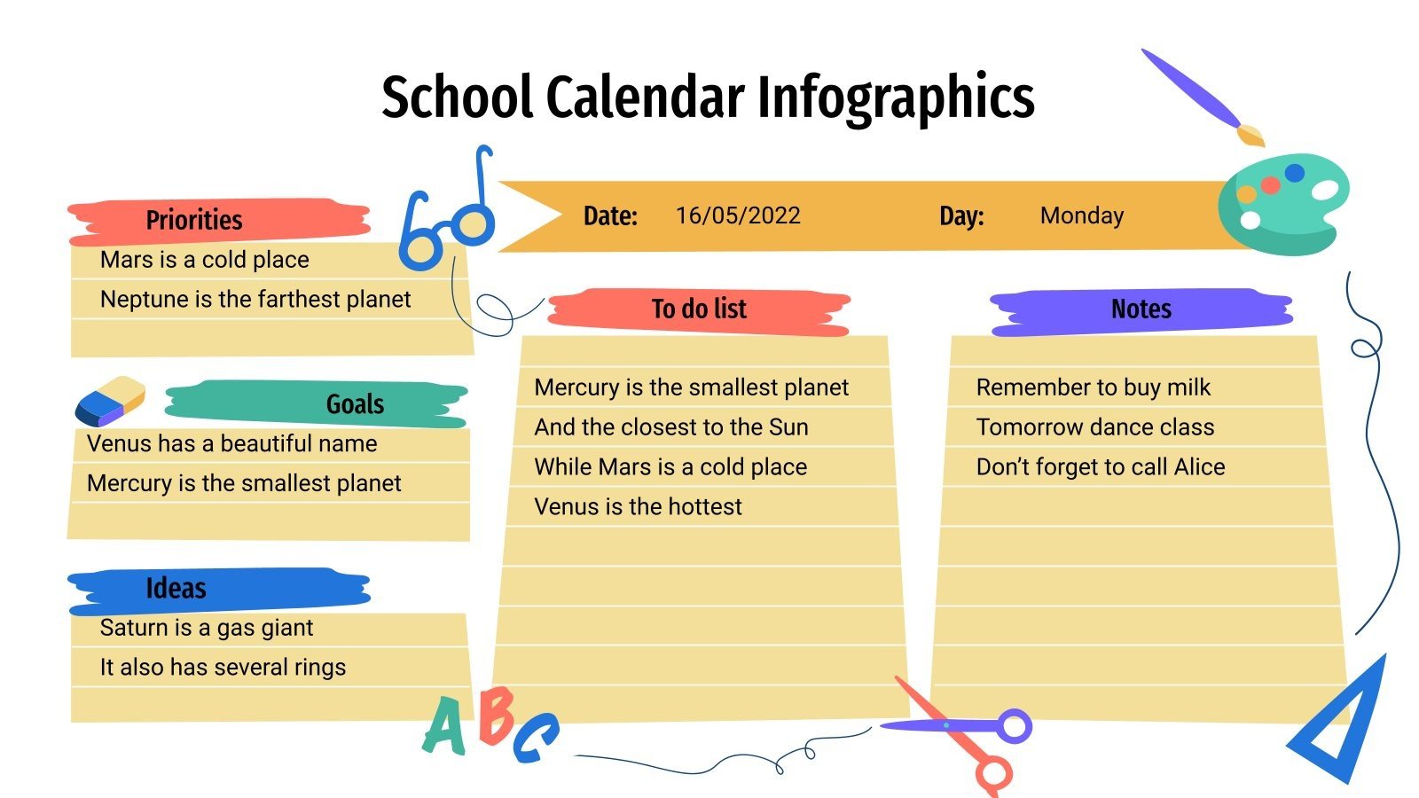 School Calendar Infographics | Google Slides & PowerPoint