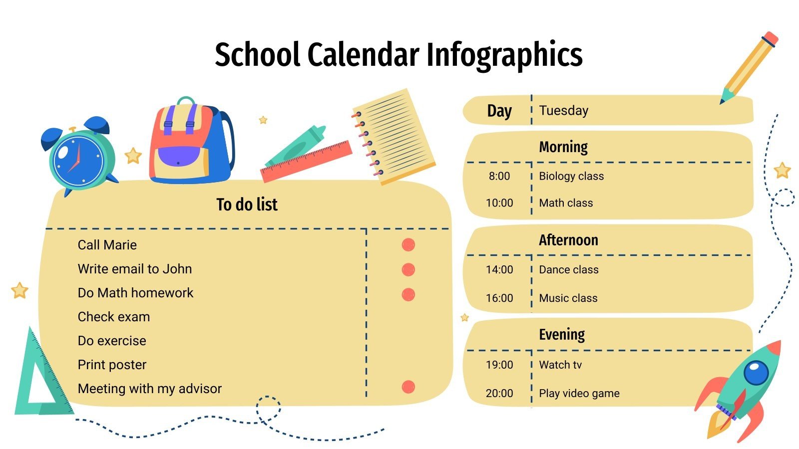 School Calendar Infographics | Google Slides & PowerPoint