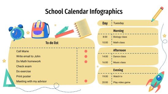 School Calendar Infographics | Google Slides & PowerPoint