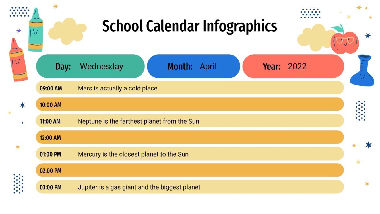 School Calendar Infographics | Google Slides & PowerPoint