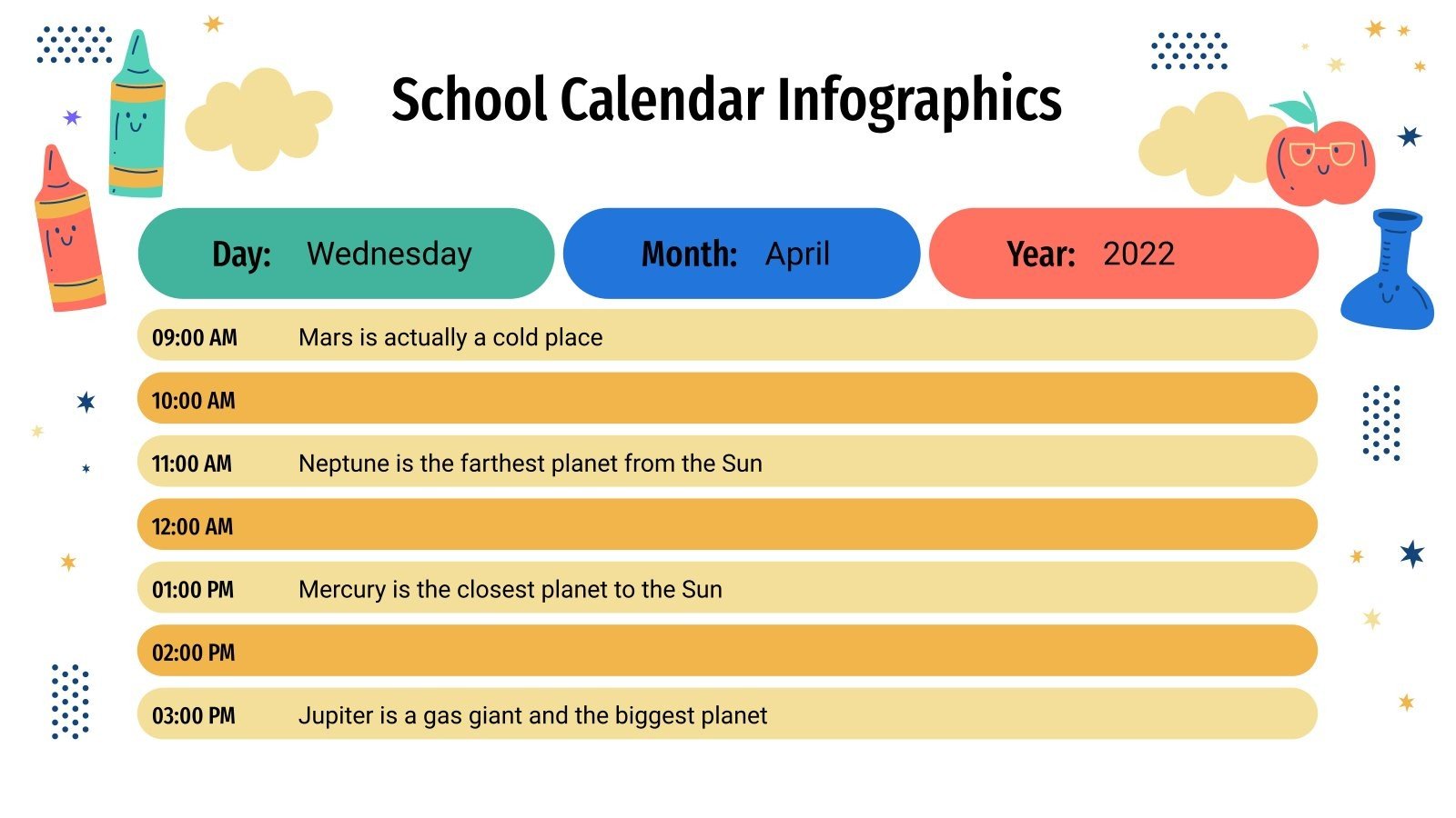School Calendar Infographics | Google Slides & PowerPoint