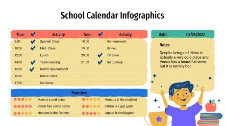 School Calendar Infographics | Google Slides & PowerPoint