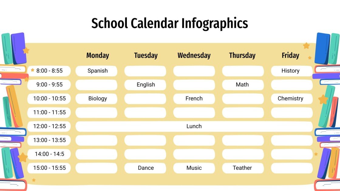 School Calendar Infographics | Google Slides & PowerPoint