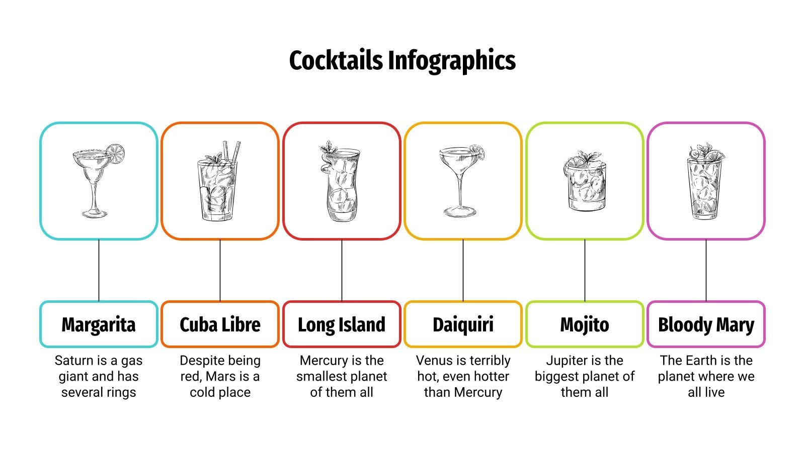 Cocktails Infographics | Google Slides and PowerPoint template