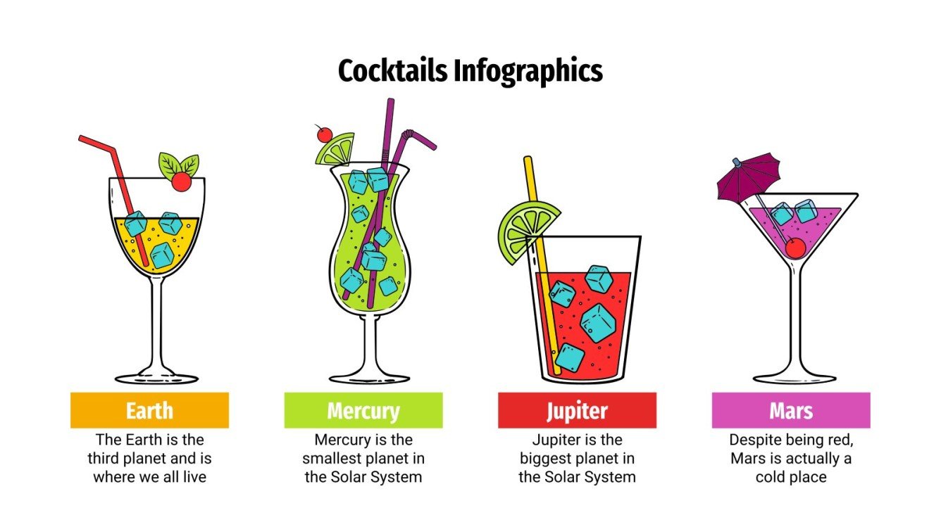 Cocktails Infographics | Google Slides and PowerPoint template
