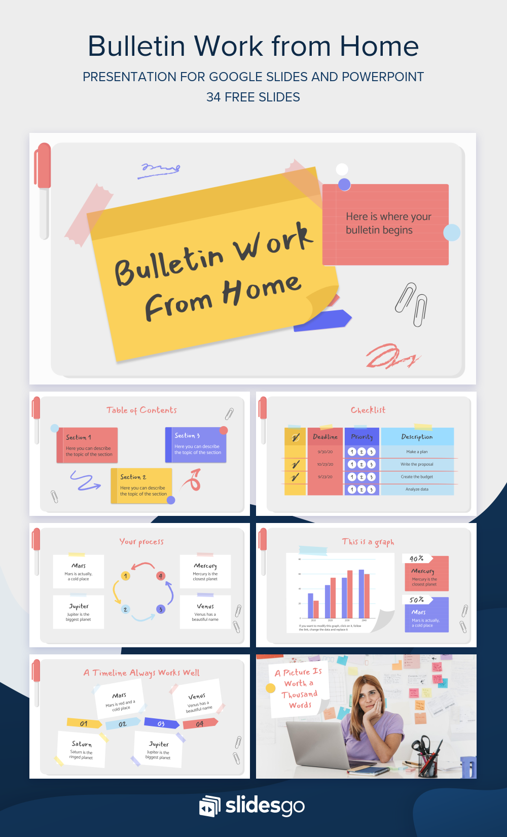 Bulletin work from home | Google Slides and PPT template