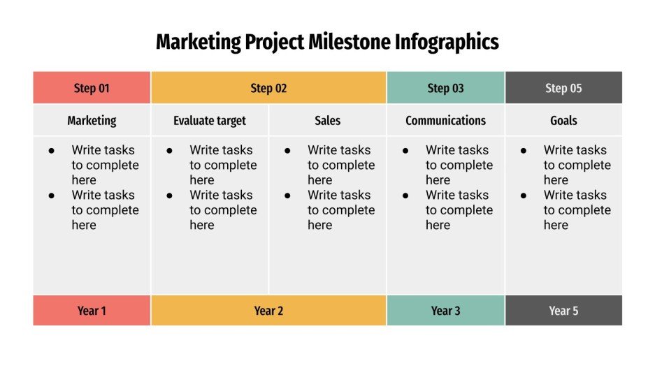 Marketing Project Milestone Infographics | Google Slides & PPT