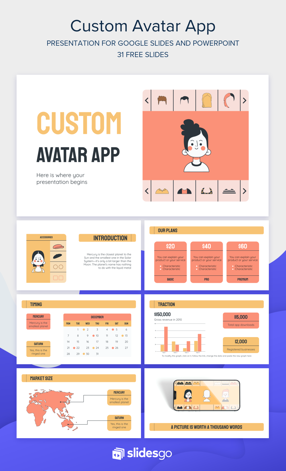 Custom Avatar App Google Slides & PowerPoint template