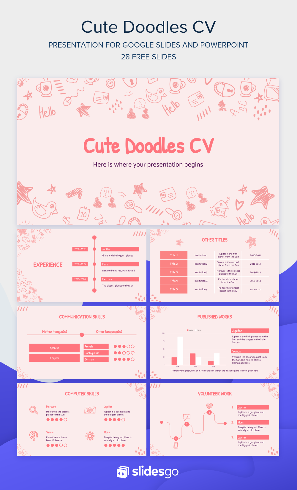 Cute Doodles CV | Google Slides & PowerPoint template