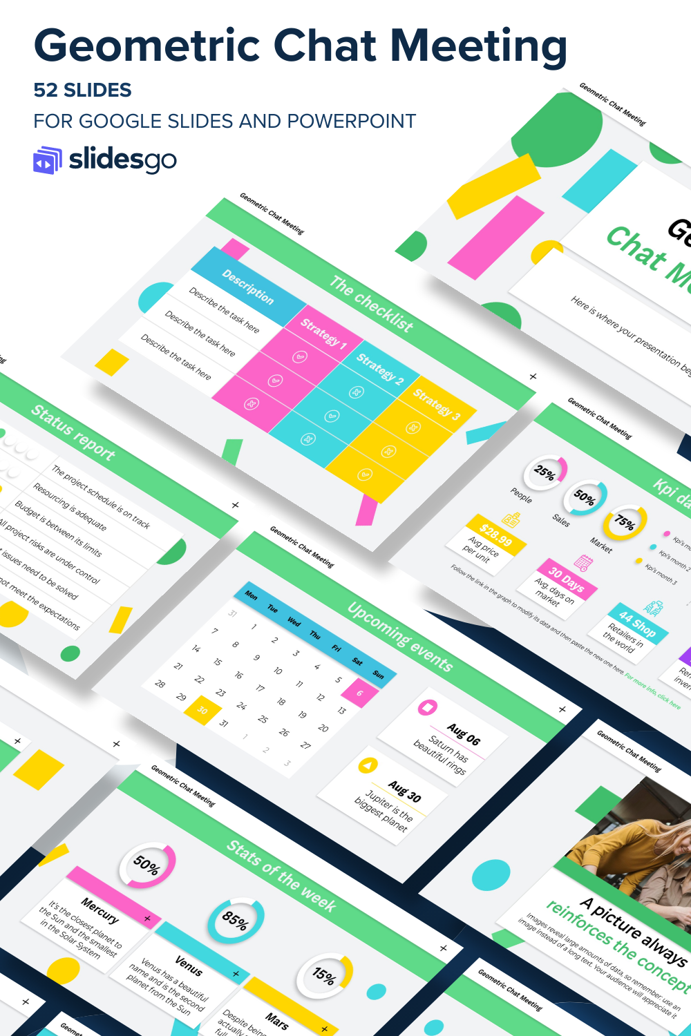 Geometric Chat Meeting | Google Slides & PowerPoint