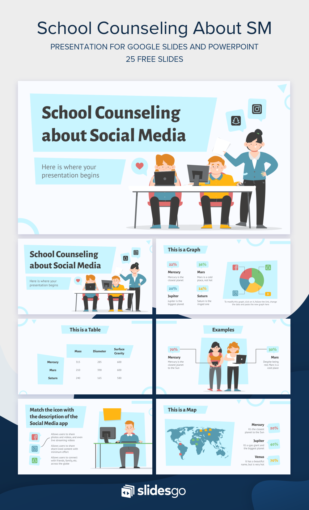 School Counseling About Social Media | Google Slides & PPT