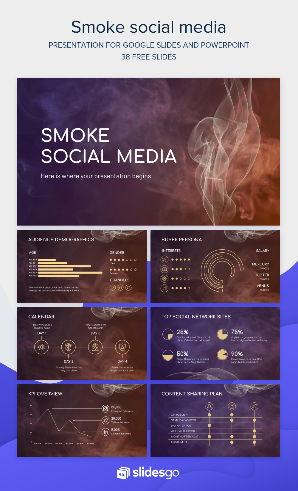 Smoke Social Media | Template for Google Slides and PowerPoint