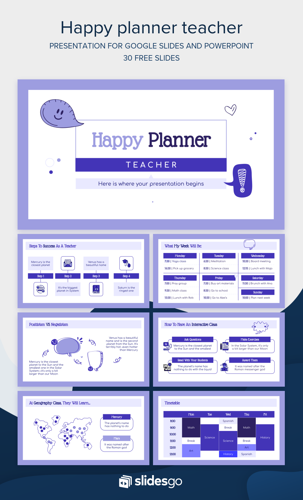 Happy Planner: Teacher | Theme for Google Slides & PowerPoint