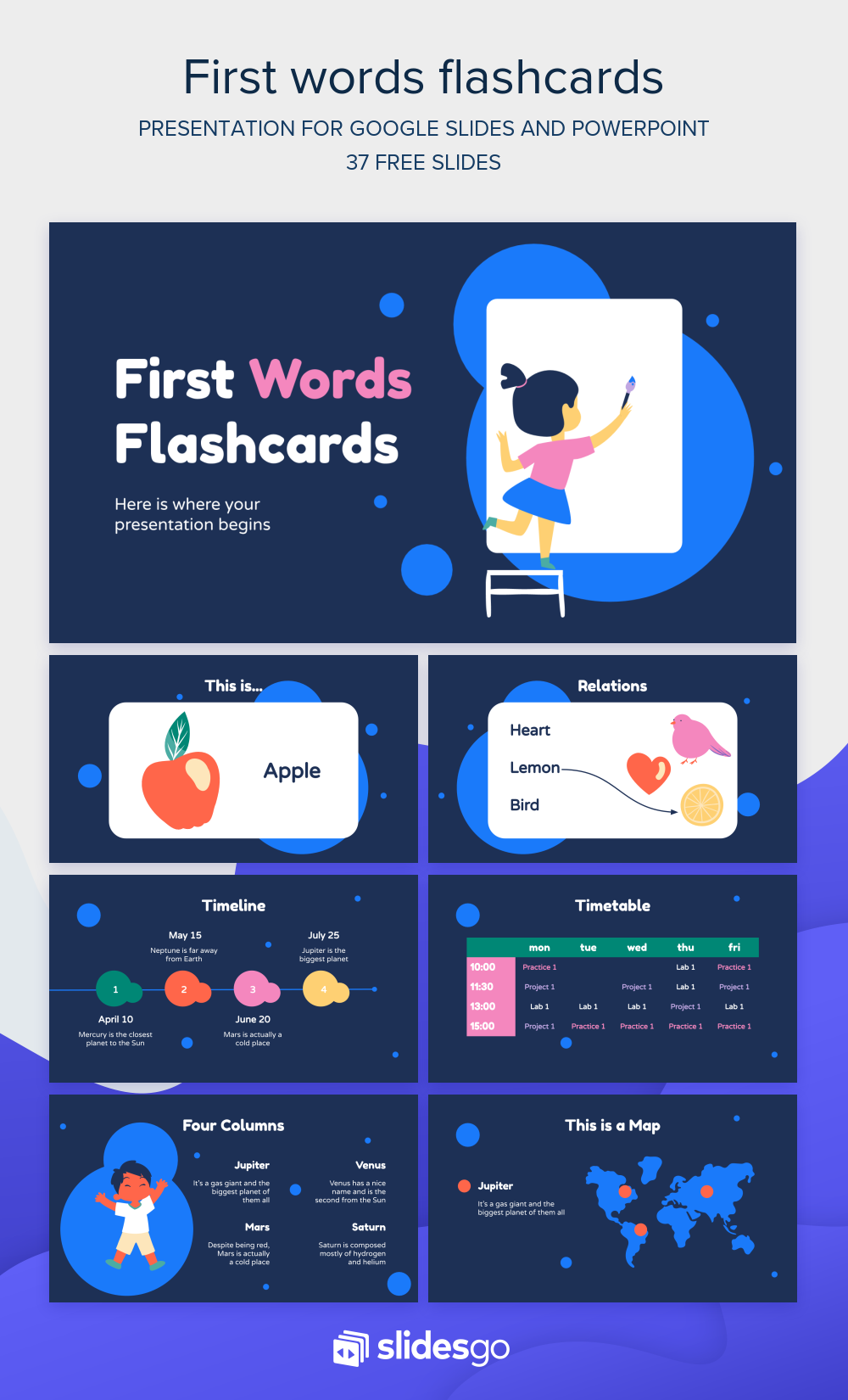 First Words Flashcards | Google Slides & PowerPoint theme