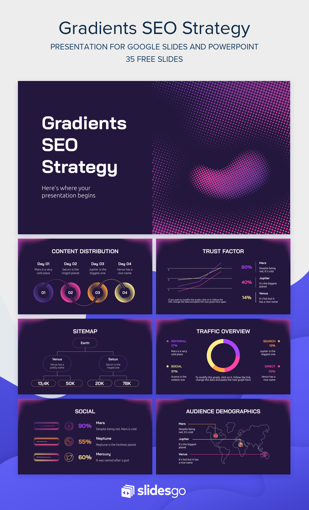 Gradients SEO Strategy | Template for Google Slides and PPT
