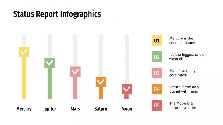 Free Status Report Infographics for Google Slides and PowerPoint