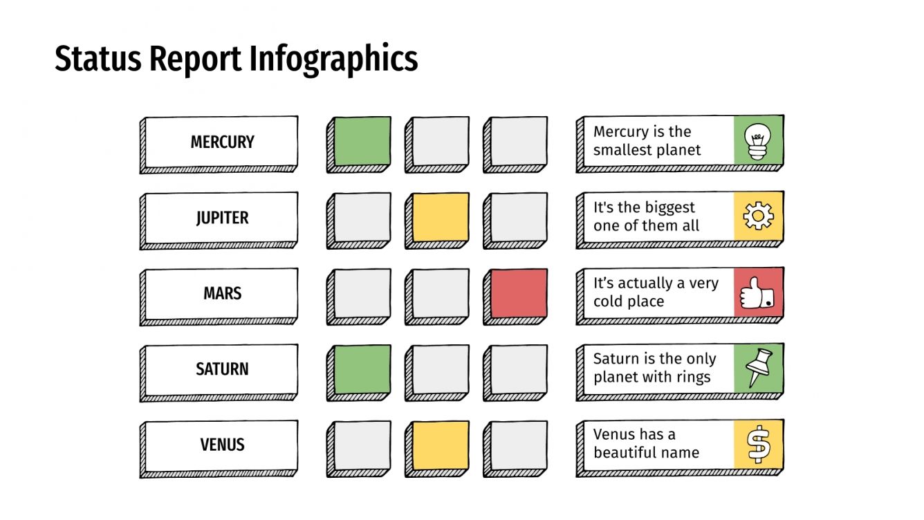 Free Status Report Infographics for Google Slides and PowerPoint