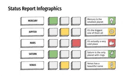 Free Status Report Infographics for Google Slides and PowerPoint