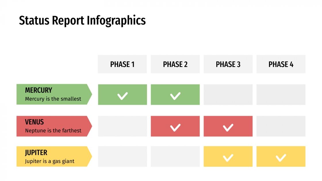 Free Status Report Infographics for Google Slides and PowerPoint