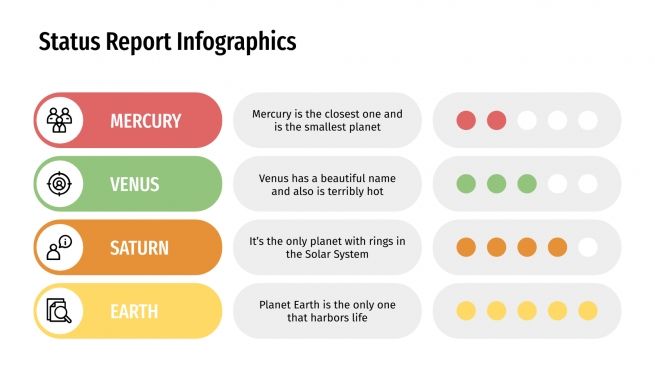 Free Status Report Infographics for Google Slides and PowerPoint