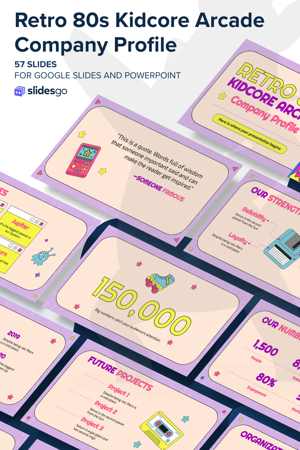 Retro 80s Kidcore Arcade Company Profile | Google Slides & PPT