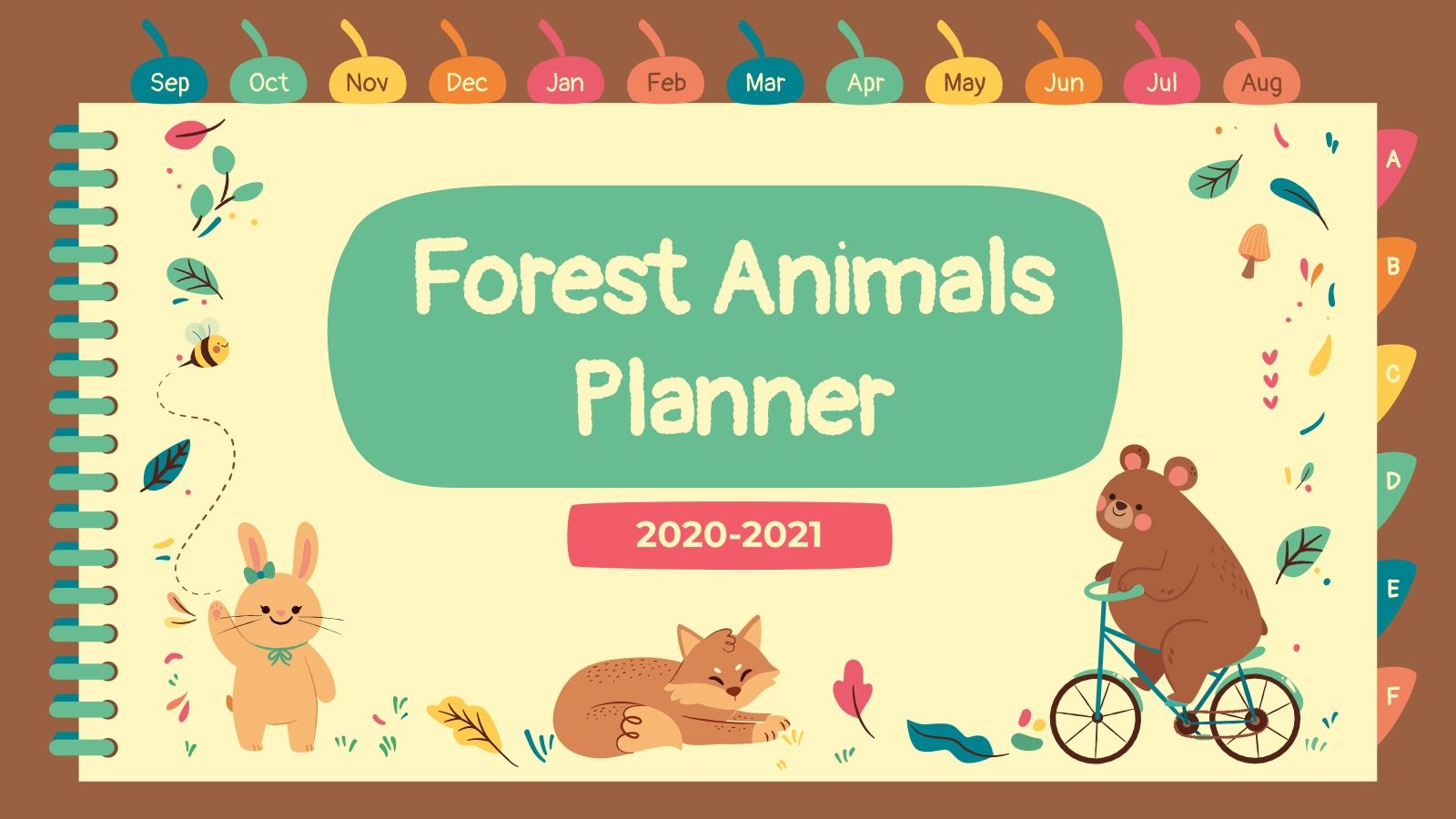 Forest Animals Planner Google Slides & PowerPoint template