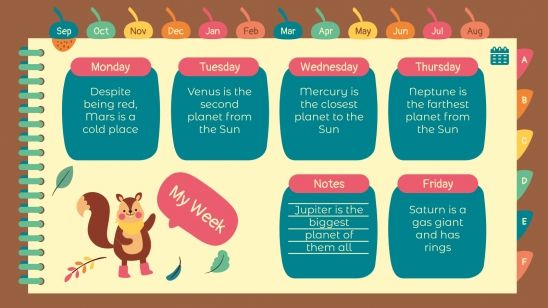 Forest Animals Planner Google Slides & PowerPoint template