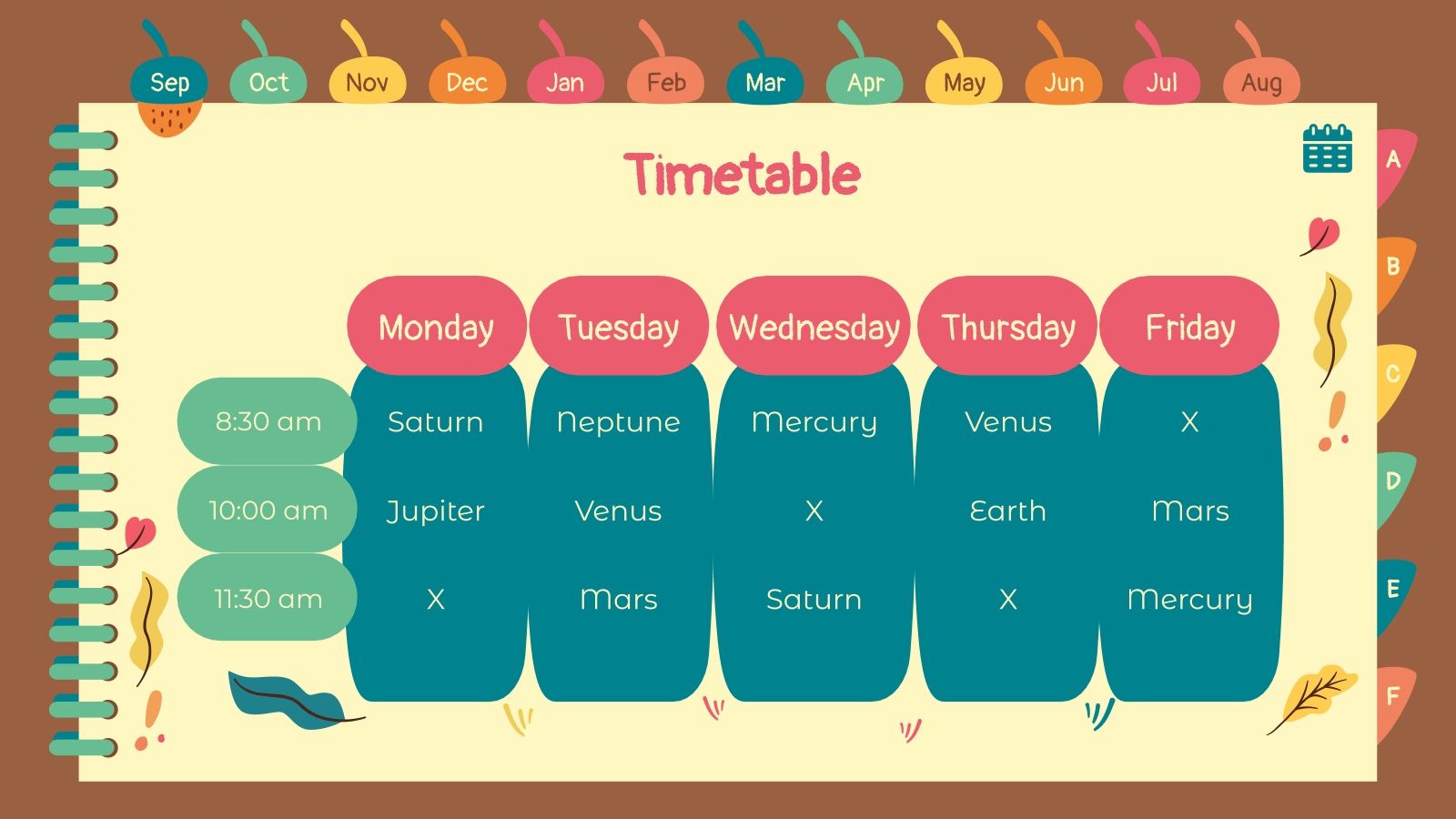 Forest Animals Planner Google Slides & PowerPoint template