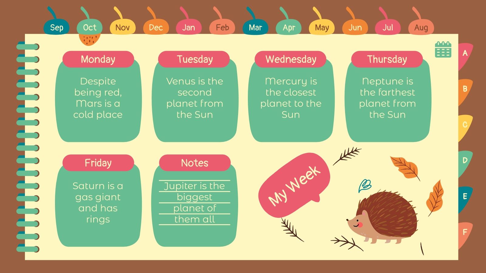 Forest Animals Planner Google Slides & PowerPoint template