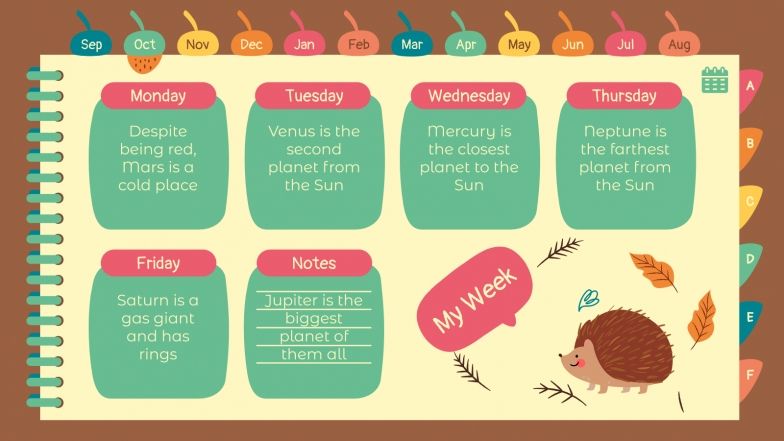 Forest Animals Planner Google Slides & PowerPoint template