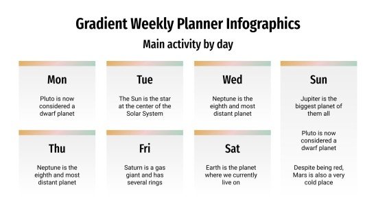 Gradient Weekly Planner Infographics | Google Slides & PPT