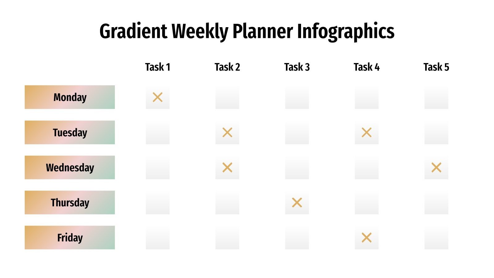 Gradient Weekly Planner Infographics | Google Slides & PPT