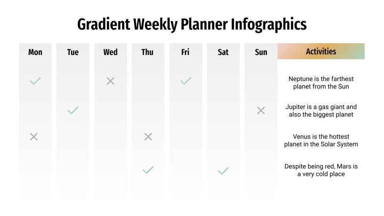 Gradient Weekly Planner Infographics | Google Slides & PPT