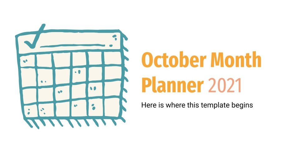 October Month Planner 2021 Infographics | Google Slides & PPT