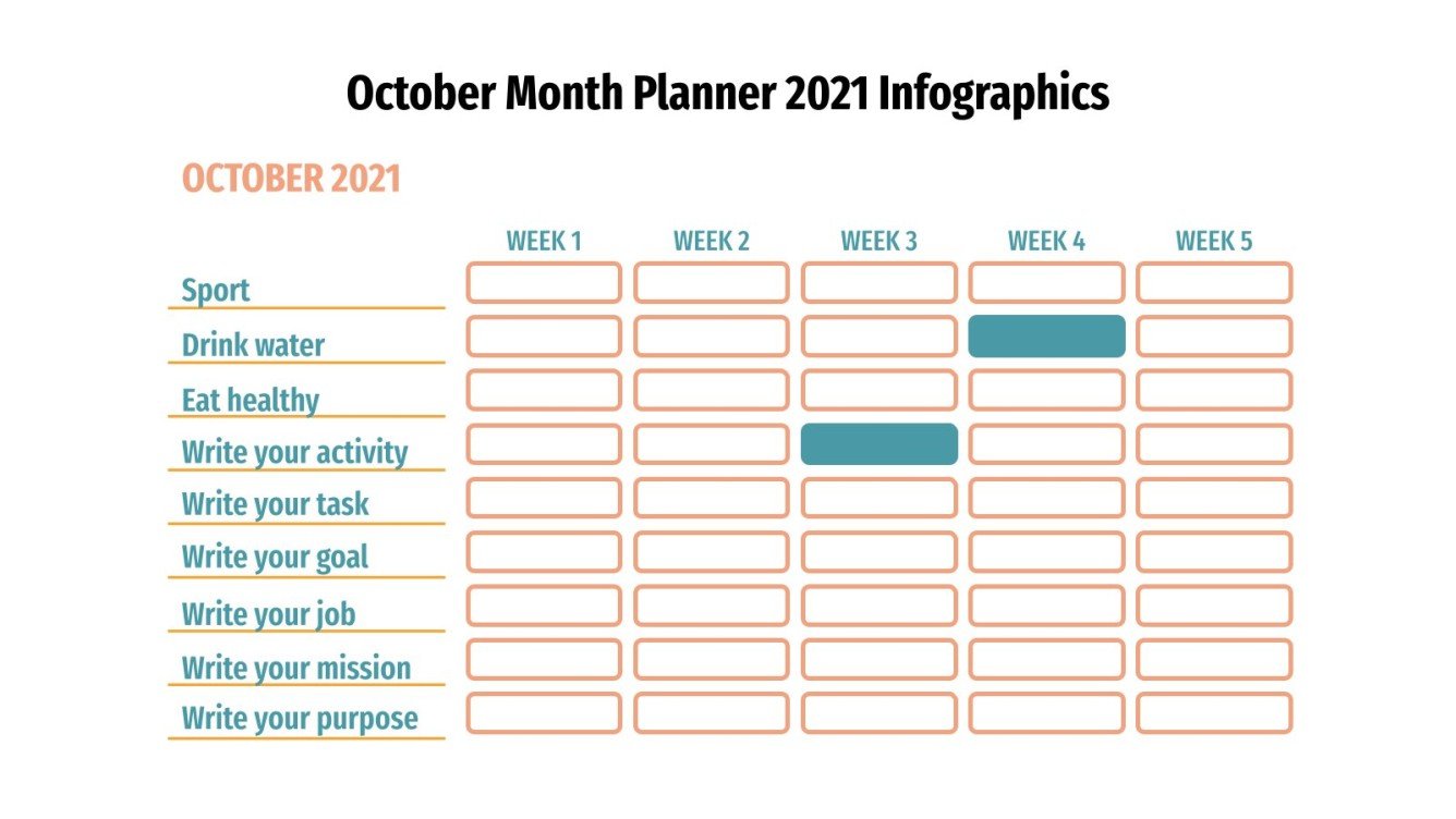 October Month Planner 2021 Infographics | Google Slides & PPT