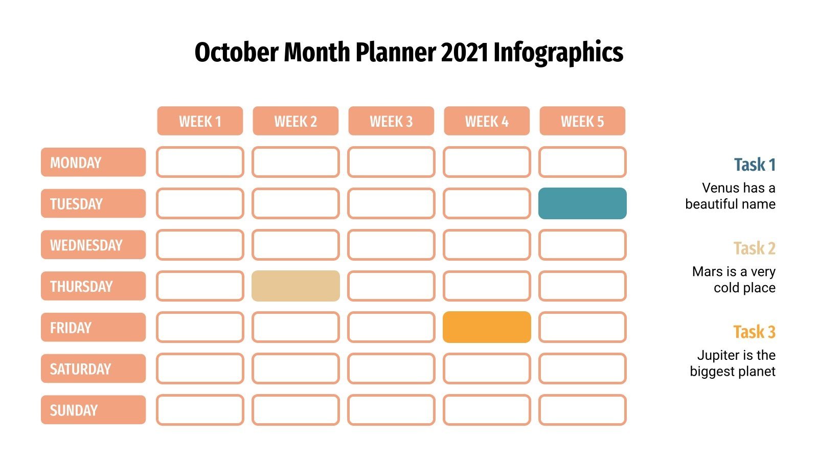 October Month Planner 2021 Infographics | Google Slides & PPT