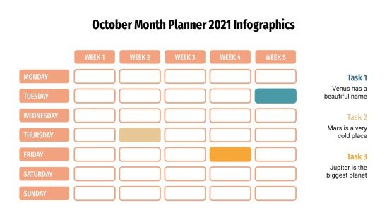 October Month Planner 2021 Infographics | Google Slides & PPT