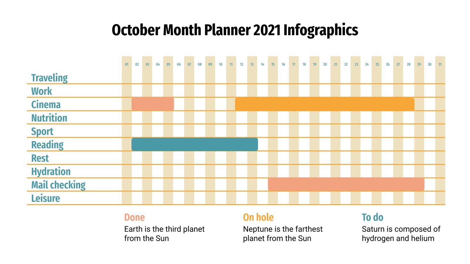 October Month Planner 2021 Infographics | Google Slides & PPT