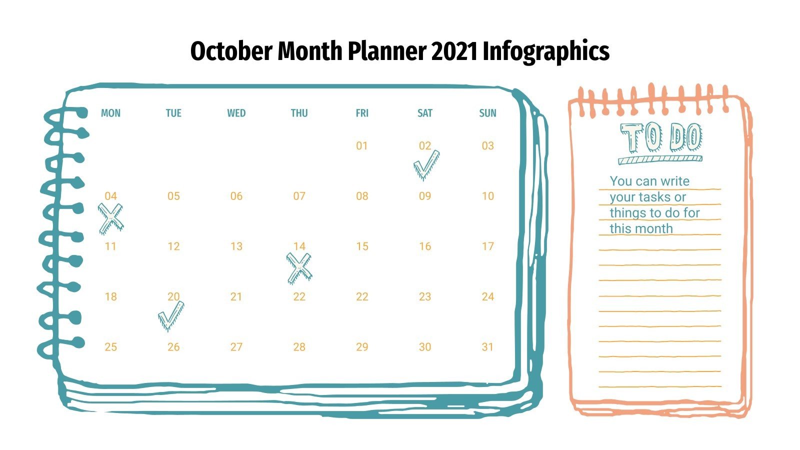 October Month Planner 2021 Infographics | Google Slides & PPT