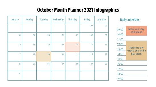 October Month Planner 2021 Infographics | Google Slides & PPT