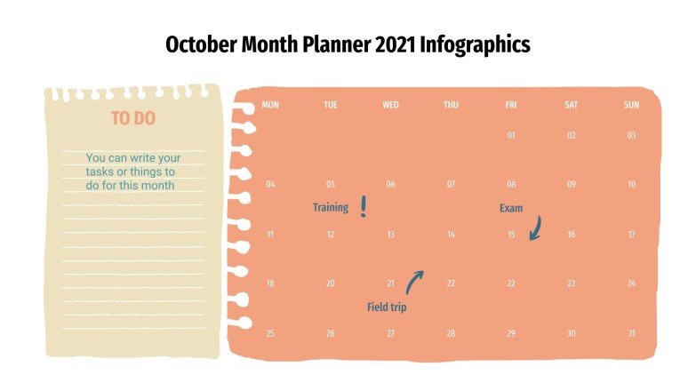 October Month Planner 2021 Infographics | Google Slides & PPT