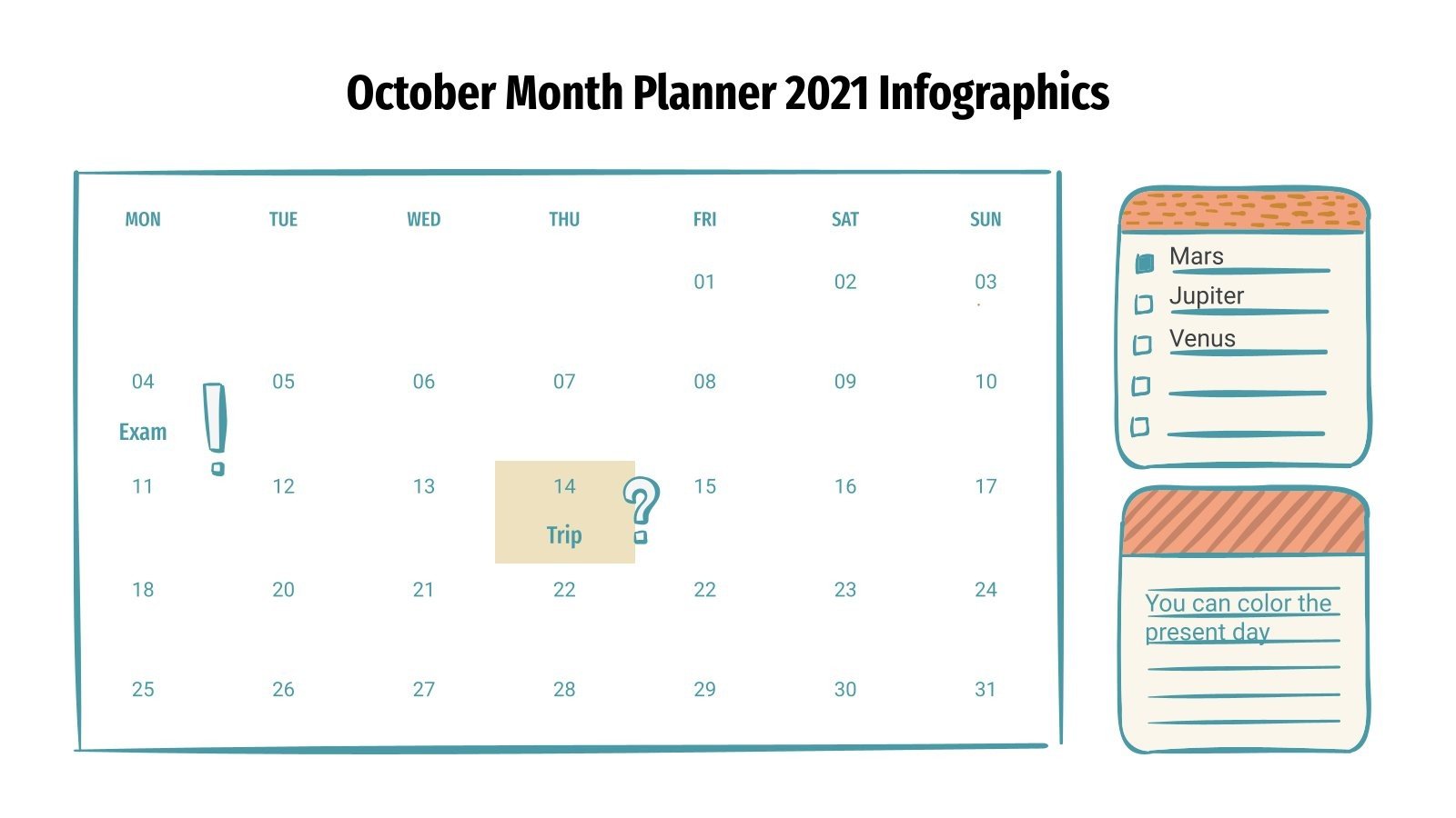 October Month Planner 2021 Infographics | Google Slides & PPT