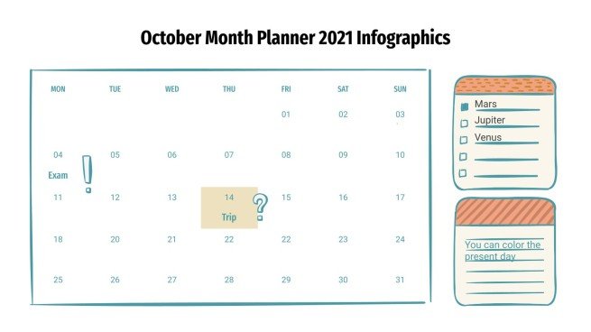 October Month Planner 2021 Infographics | Google Slides & PPT